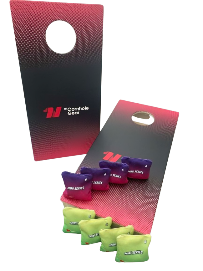 N1 Mini Cornhole Set | Pro Grade Boards, Double Sided Bags & Carry Cas ...